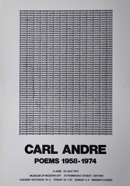 CARL ANDRE - POEMS 1975 (Gebraucht) in Goldach für CHF 199 – mit ...