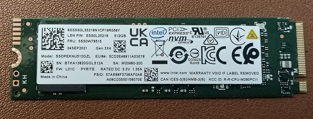 Intel SSD, 512 GB, NVMe | Kaufen auf Ricardo