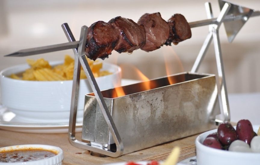 Edelstahl Spiessgrill am Tisch für 6 Personen (Neu (gemäss Beschreibung ...