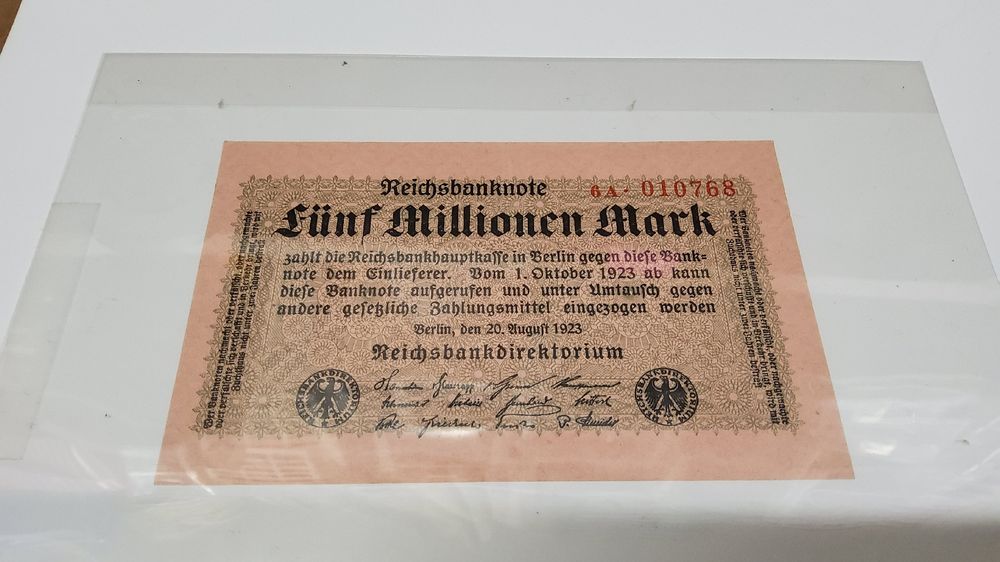 Historische Reichsmark-Banknote, 5 Millionen Mark, 1923 | Kaufen auf Ricardo