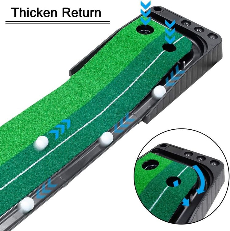 Golf Putting Matte 3 m mit Ballrückgabe inkl. 3 Bälle (Neu und ...