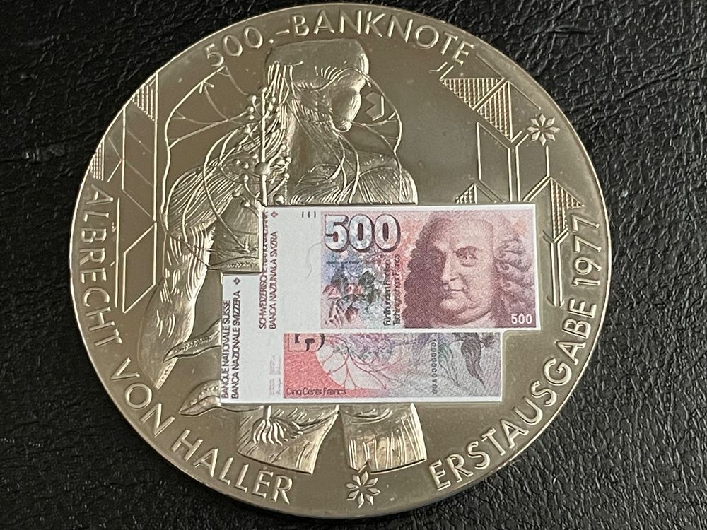 Münze Medaille Banknote 500 Franken Albrecht von Haller | Kaufen auf ...