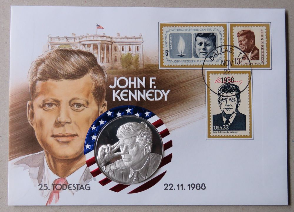 Münzbrief zum 25. Todestag John F. Kennedy 1988 silber (Gebraucht) in Kreuzlingen für CHF 27 ...