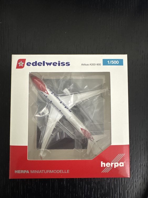 Herpa Edelweiss Airbus A350-900 Model Plane 1/500 Scale (Neu und ...