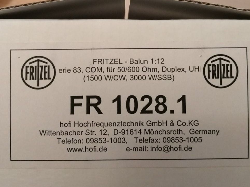 Fritzel balun FR. 1028.1 (Neu und originalverpackt) in Bedano für CHF ...