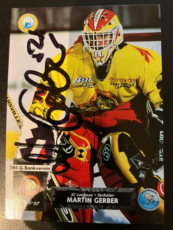 Signierte Karte Martin Gerber SCL Tigers Langnau (Gebraucht) in ...