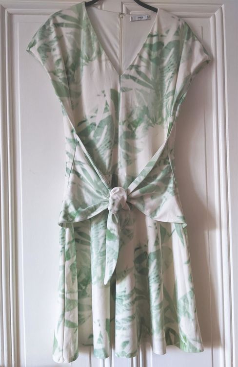 MANGO : Elégante robe ivoire imprimé vert pâle L | Kaufen auf Ricardo