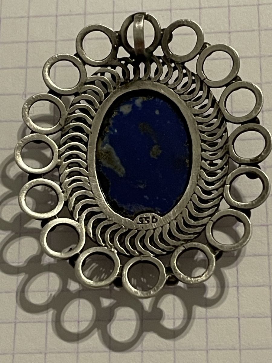 Pendentif vintage en argent avec pierre lapis-lazuli 55 (D'occasion) à ...