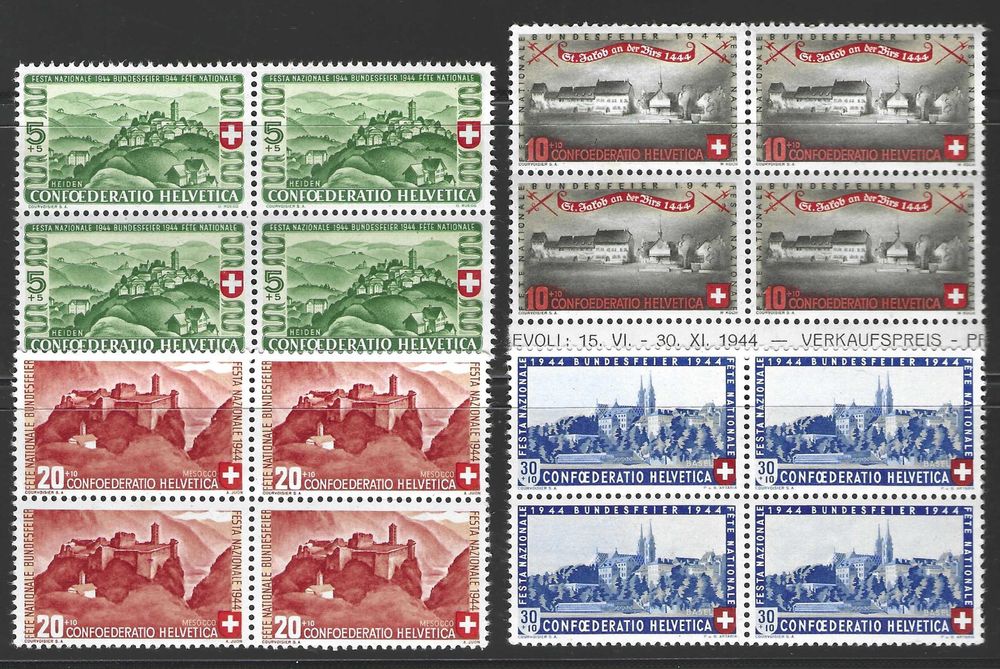 1944 Pro Patria Serie Viererblock postfrisch | Kaufen auf Ricardo