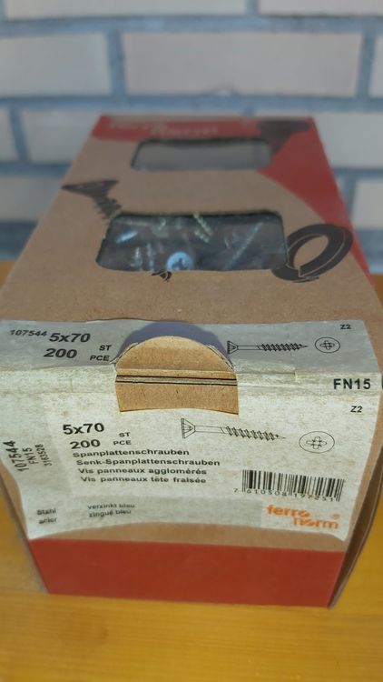 5x70 Senkkopf Holzschrauben 200 Stk, Ferronorm, originalverp (Neu und ...