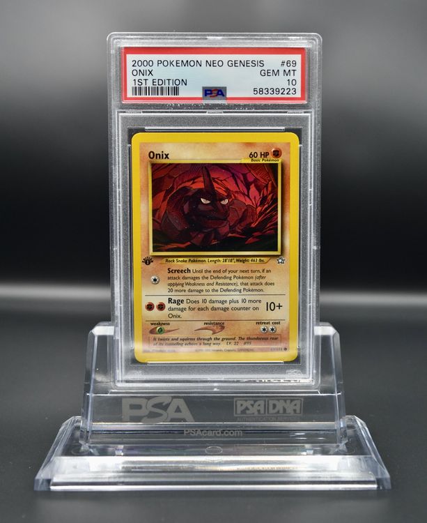 PSA 10 GEM MINT, 2000, Pokemon Card #69 Onix, (1st Edition) (Gebraucht ...