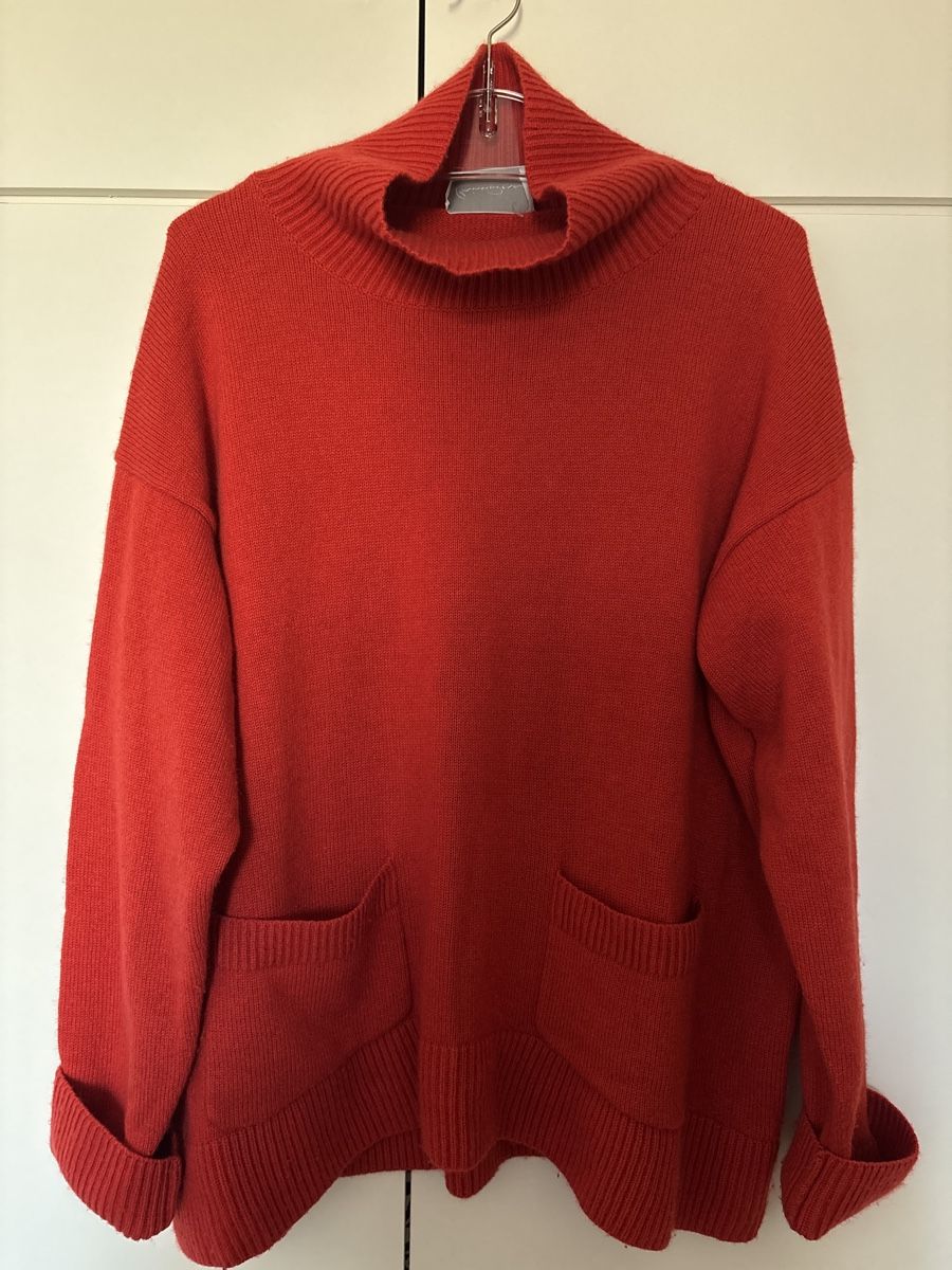 🔥Roter Kaschmir-Wollpullover, Rollkragen, Gr. 38 – Warm!🔥 (Gebraucht ...