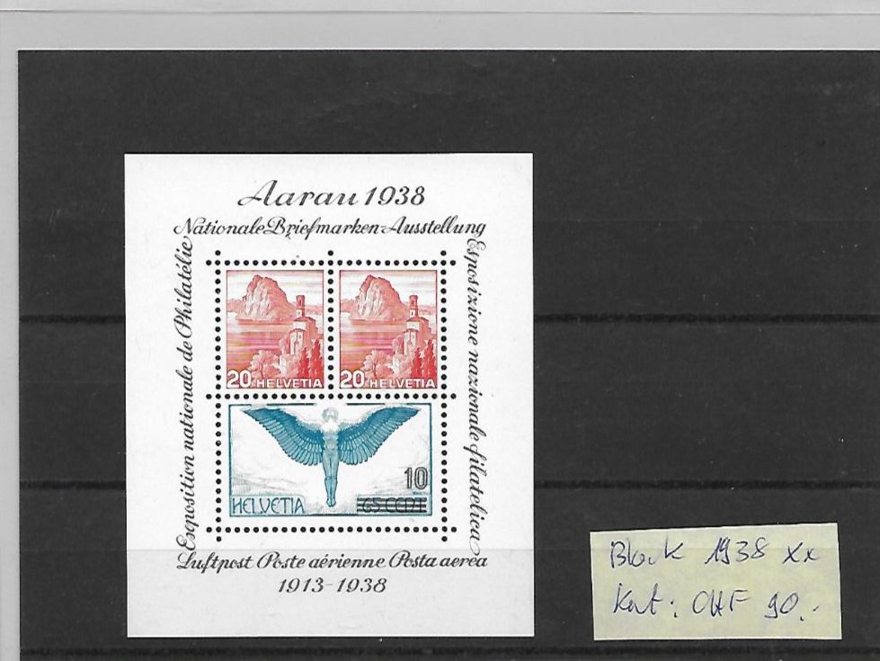 Block 1938 ** Kat: CHF 90.- (Neu (gemäss Beschreibung)) in Basel für CHF 4 – mit Lieferung auf ...