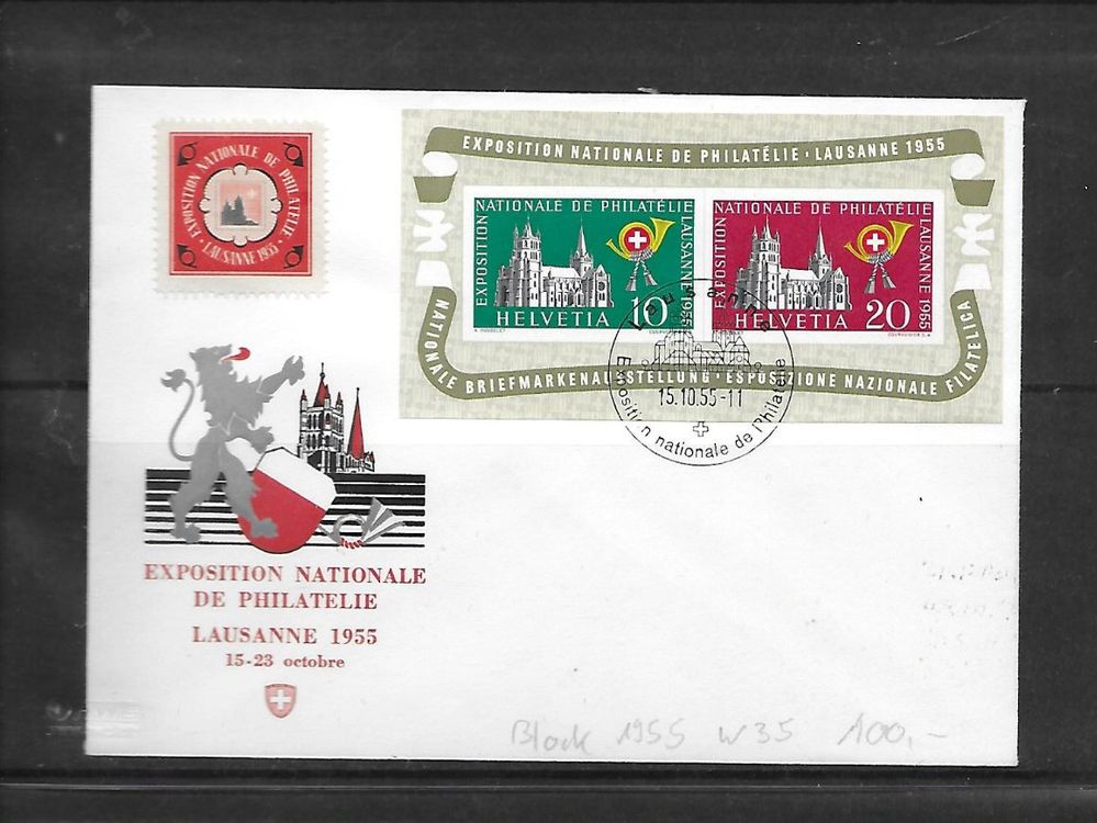 Block 1955 auf Brief W35 Kat: CHF 100.- (Gebraucht) in Basel für CHF 4 – mit Lieferung auf ...