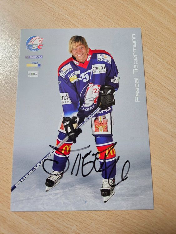 Autogrammkarte Pascal Tiegermann ZSC Lions Zürich Eishockey (Gebraucht) in Hägglingen für CHF 1 ...