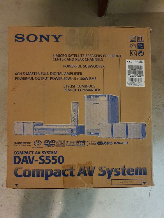 Sony DAV-S550 Home Theater System S-Master 5.1Full digital (D'occasion) à pour CHF 18 – avec ...