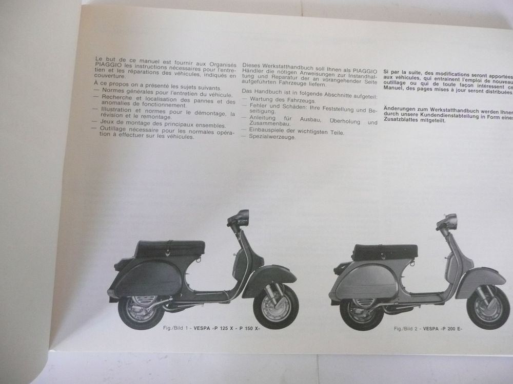 PIAGGIO VESPA WERKSTATTHANDBUCH PX125 PX150 PX200 1981/03 | Kaufen auf Ricardo