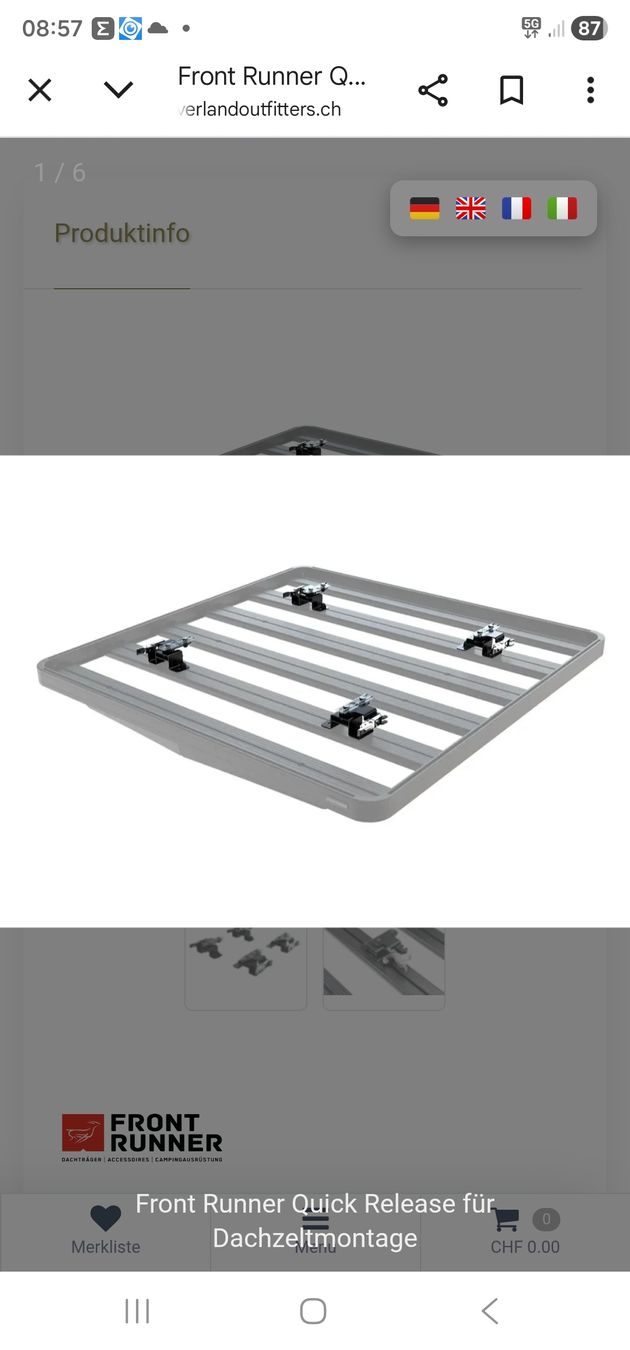 Front Runner Quick Release Dachzeltmontage Set komplett! (Neu (gemäss ...