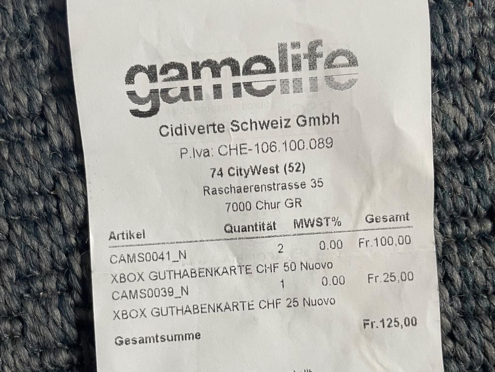 Gutschein Microsoft für XBOX | Kaufen auf Ricardo