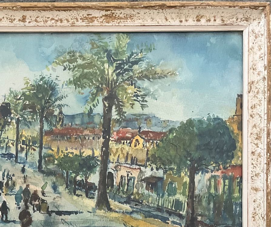 René Clarot (1882-1982) Französische Strand Szene Aquarell | Kaufen auf Ricardo