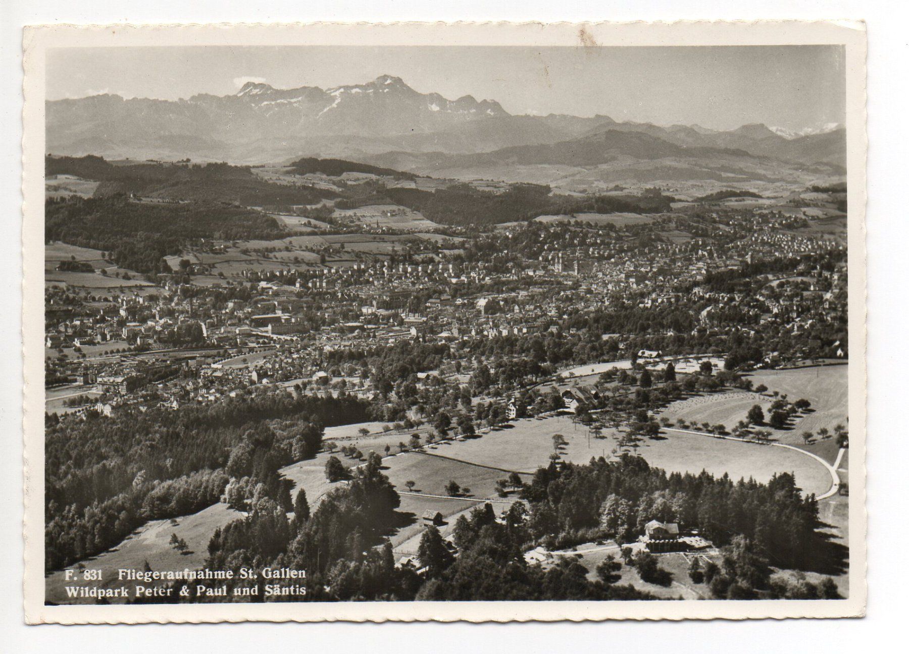 ST. GALLEN Fliegeraufnahme, Wildpark Peter & Paul mit Säntis (Neu ...