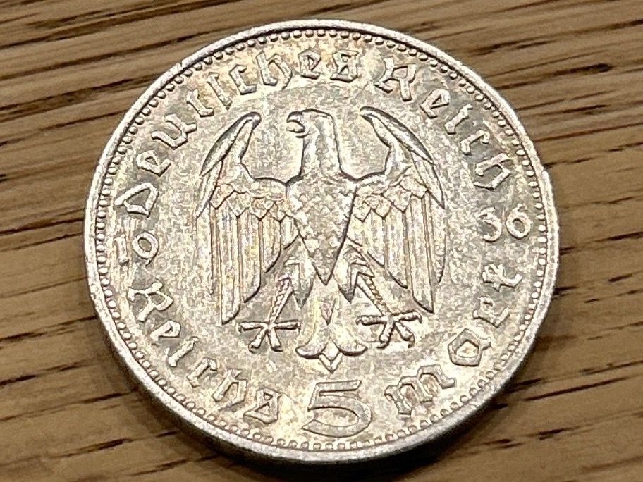 5 Reichsmark 1936 F (Gebraucht) in Volketswil für CHF 13 – mit ...