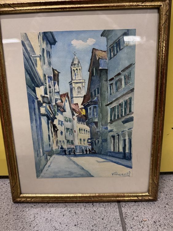 Alte Aquarelle Vincenti Monogrammiert ab 5.- (Gebraucht) in Strengelbach für CHF 5 – mit ...