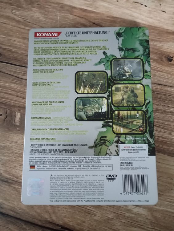 OVP PS2 Steelbook Metal Gear Solid 3: Snake Eater | Kaufen auf Ricardo
