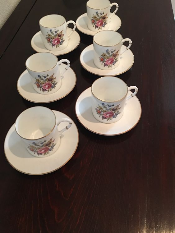 Vintage 6 set Royal Worcester Coffee cups/saucers 1944-1955 | Kaufen auf Ricardo