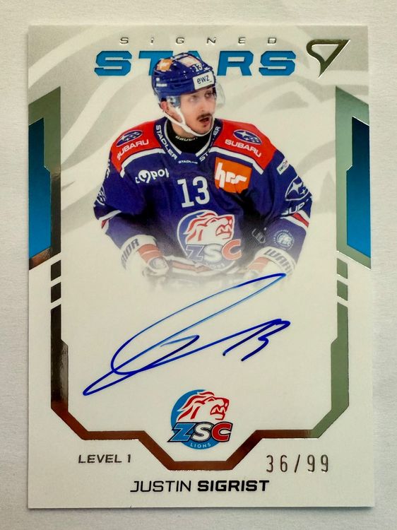 Sportzoo - Signed Stars Justin Sigrist - ZSC Lions Zurich (Neu (gemäss ...