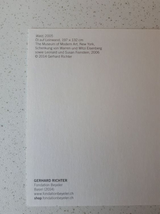 Kunstkarte Gerhard Richter, Ölgemälde "Wald" | Kaufen auf Ricardo