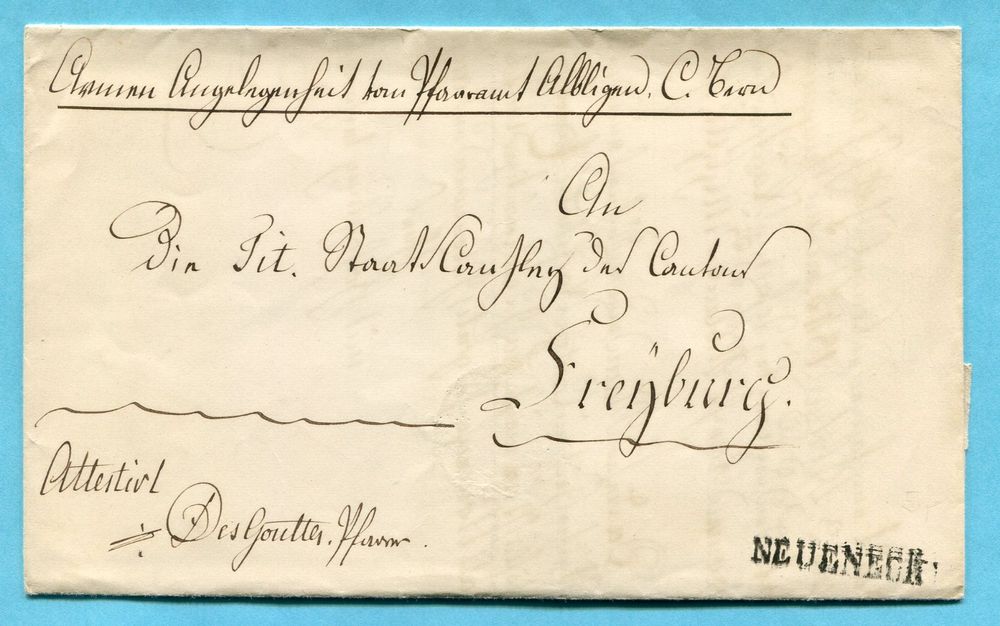 Faltbrief von Neueneck nach Freyburg 1851 | Kaufen auf Ricardo