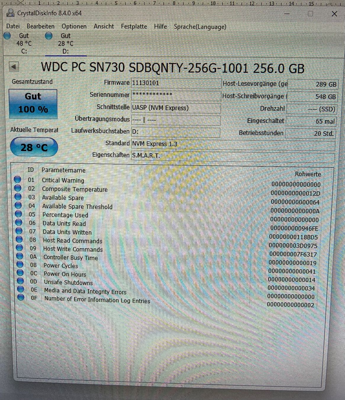 Western Digital (WD) NVMe SSD nur 20 Betrieb (Gebraucht) in Dietikon ...