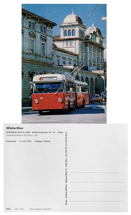 Winterthur Bahnhofplatz WV Trolleybus BERNA Schindler BBC | Kaufen auf ...