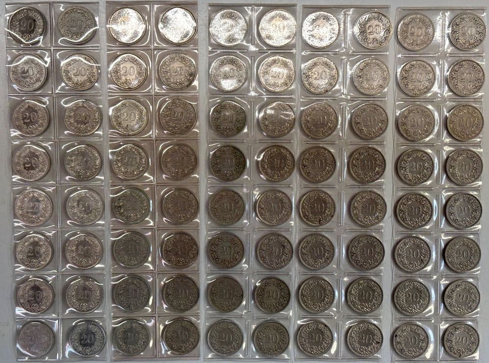 20 Rappen komplette Serie 1881-1988 Schweiz 80 Stück (Gebraucht) in ...