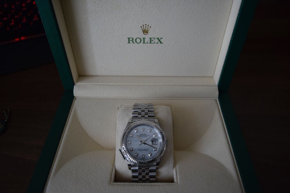 Rolex DATEJUST 36 Weissgold , Diamanten (Neu und originalverpackt) in ...