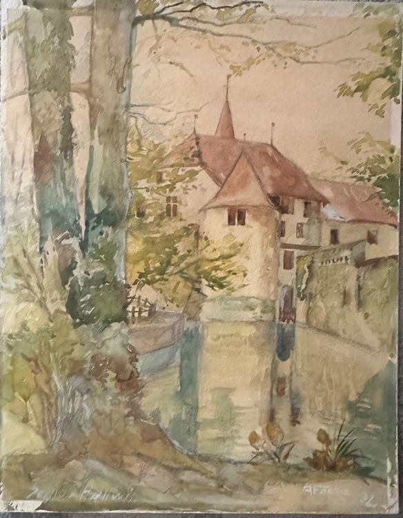 30.er Jahre Schloss Ansicht Aquarell Unl.Sig (Gebraucht) in Root für CHF 19 – mit Lieferung auf ...