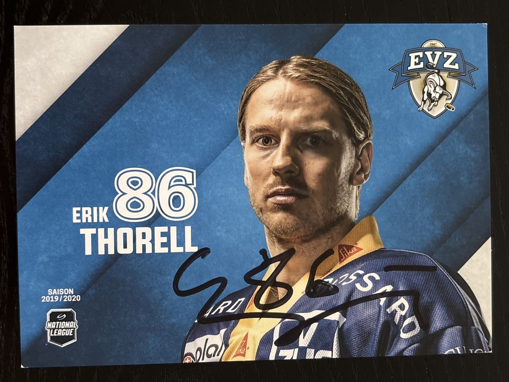 Erik Thorell EVZ Autogrammkarte signiert 2019/2020 (Gebraucht) in ...