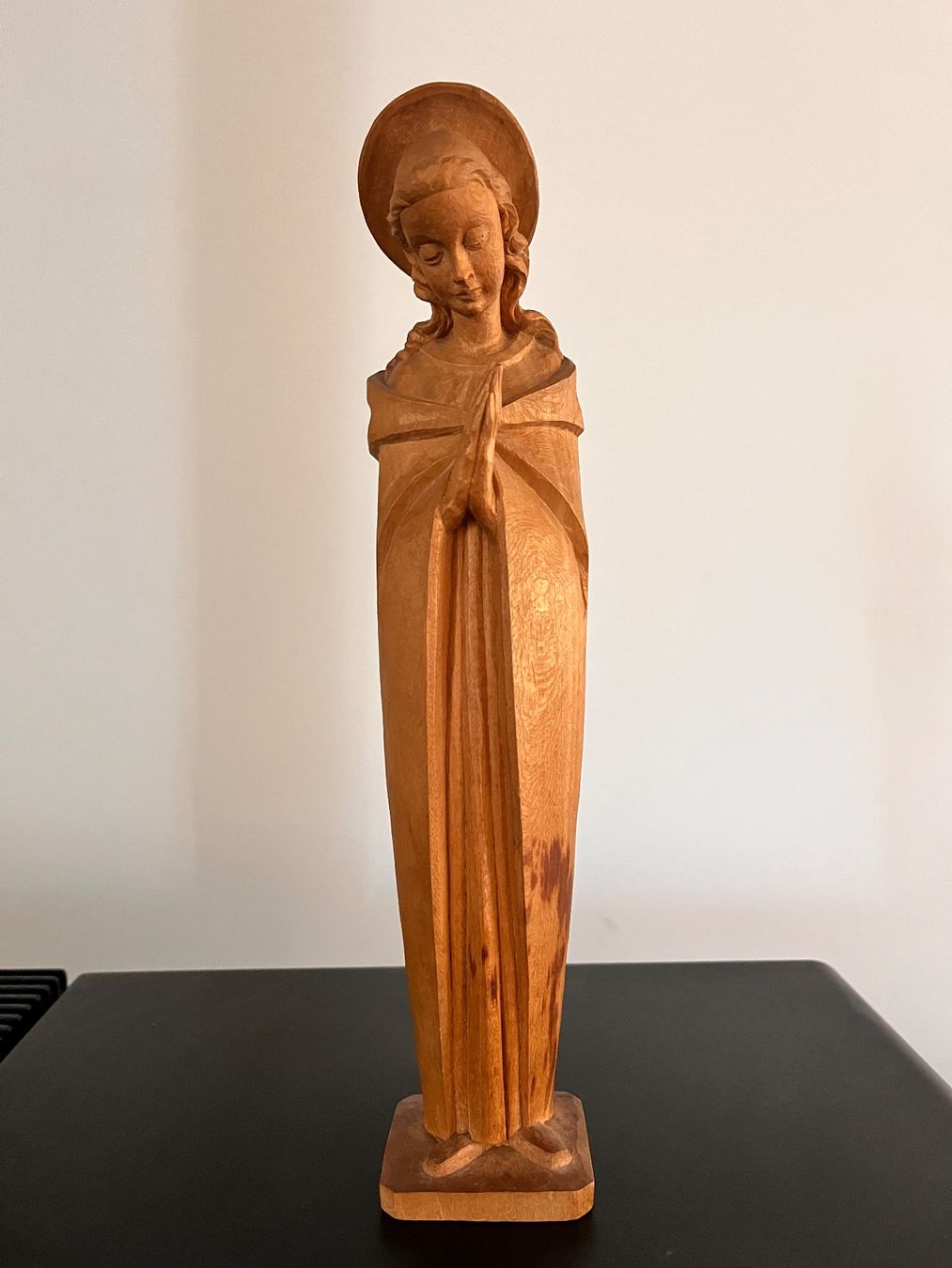 Statue Vierge Marie en bois sculpté main Oberammergau - 33cm (D ...