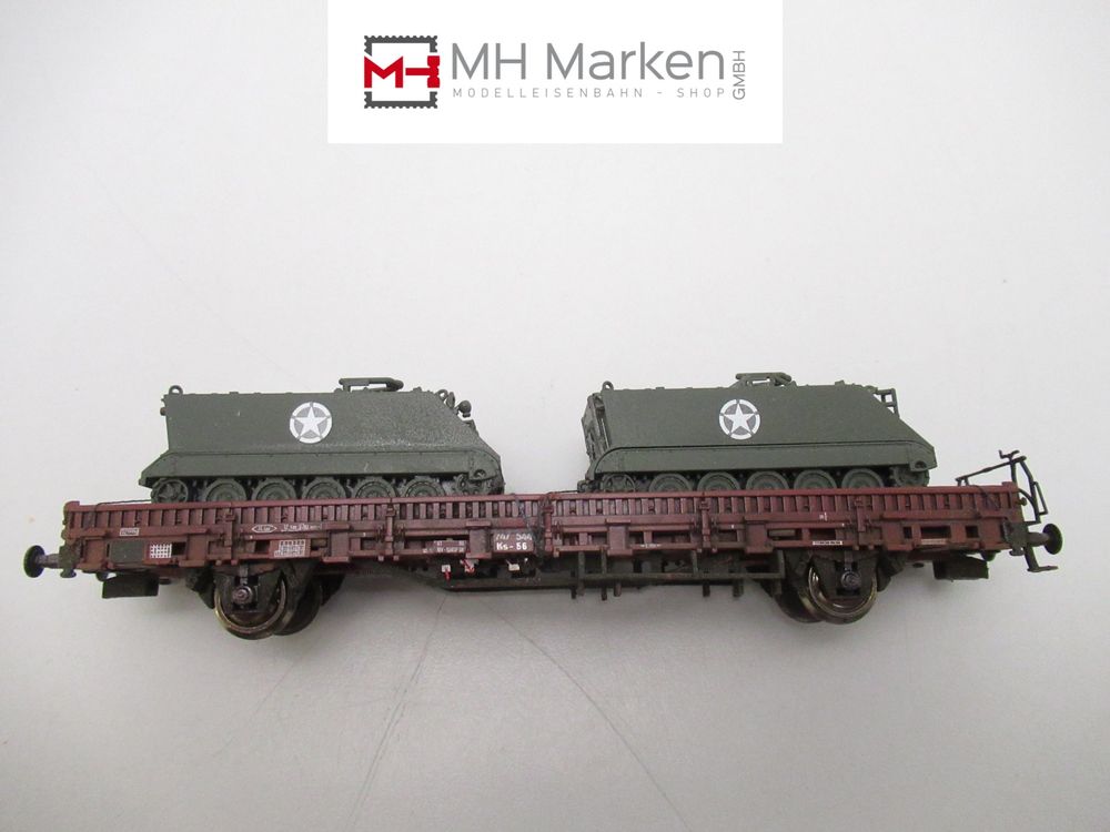 Roco 46306 Flachwagen DB mit 2 Schützenpanzern DC GS H0 (Gebraucht) in Basel für CHF 25 – mit ...