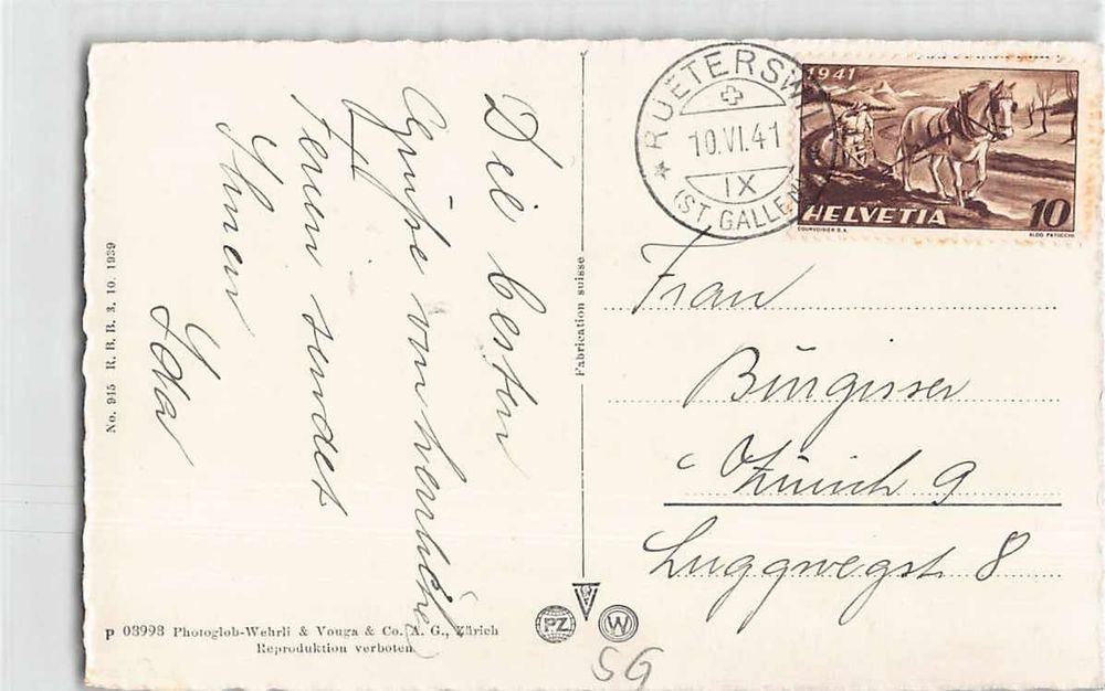 Schöne alte Postkarte Gruss aus ST.GALLENKAPPEL 1939 | Kaufen auf Ricardo