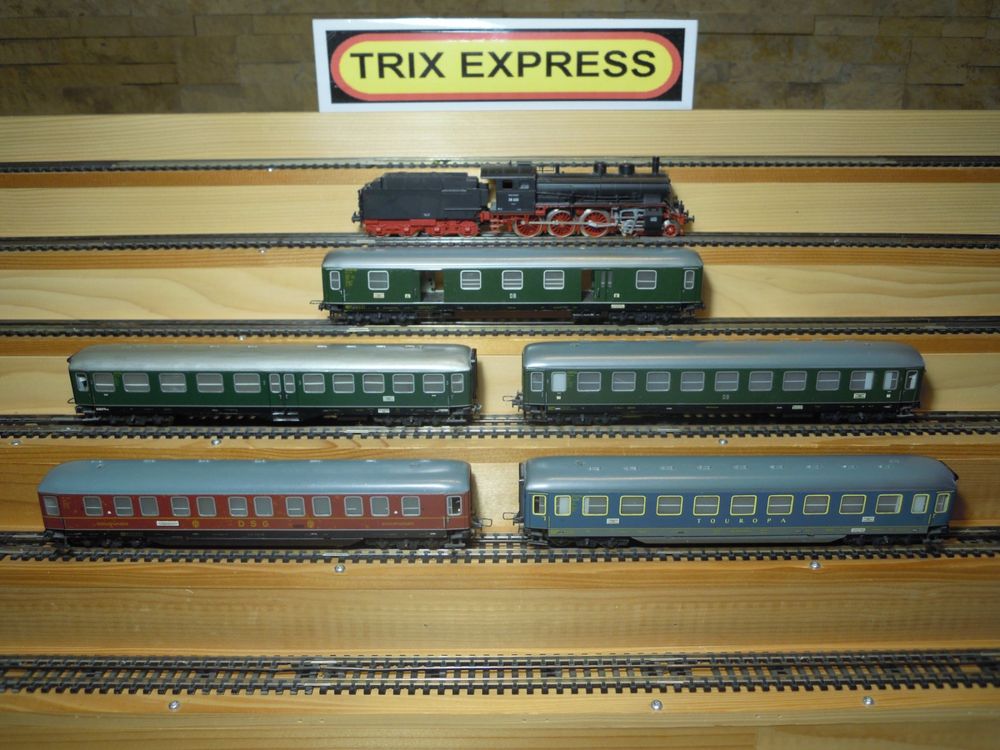 TRIX EXPRESS D-lok BR 38 TE 2209 + 5 alte Personenwagen (Gebraucht) in ...