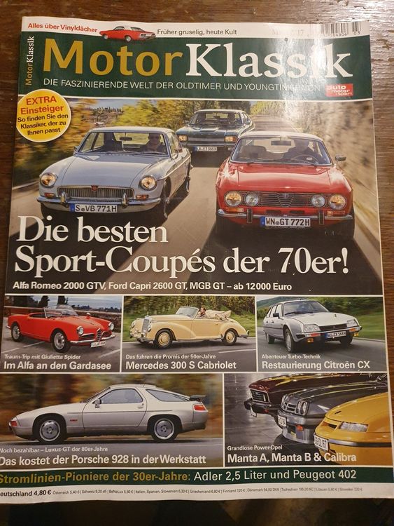 Motor Klassik 3/17 MG B Capri 2600 Alfa GTV CX 25 Turbo xa (Gebraucht ...