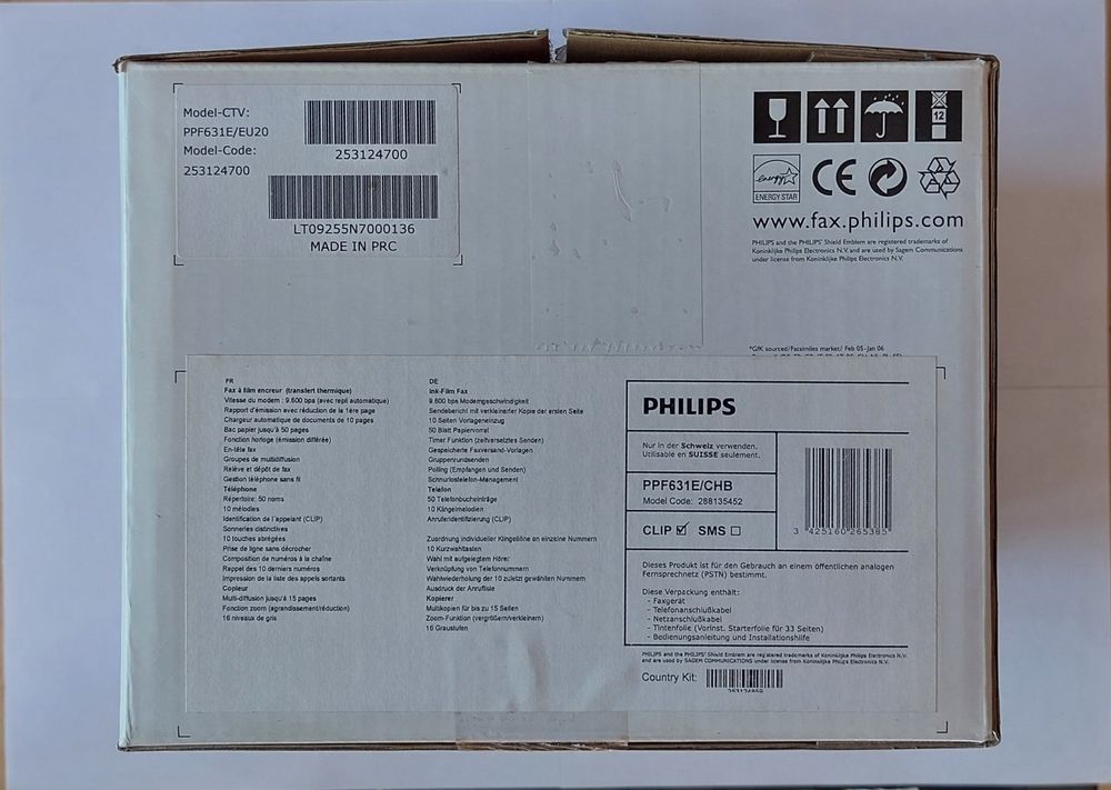 Tisch-Faxgerät PHILIPS mit Telefon und Kopierer PPF631E (Neu (gemäss ...