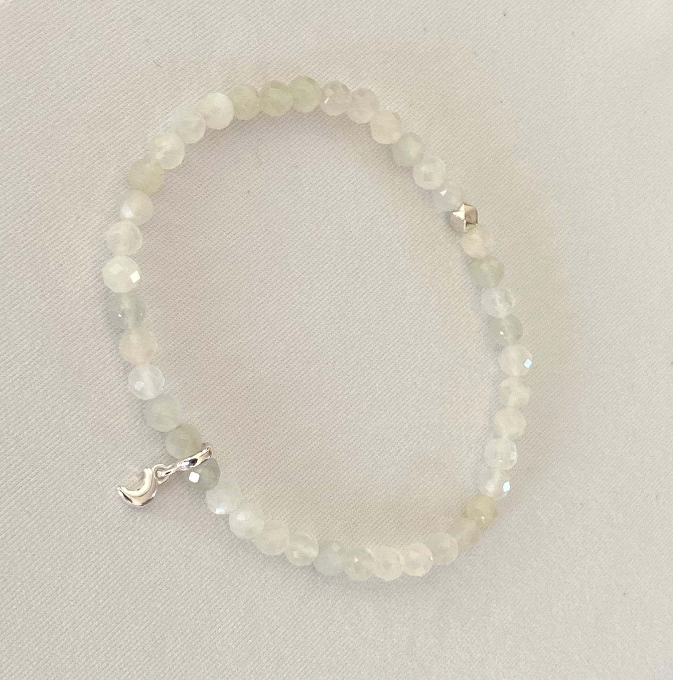 Edelstein Armband weisser Mondstein mit Silber auf Mass (Neu und ...