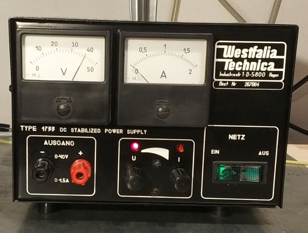 Lineares Labornetzteil 0-40V / 0-1,5A / Westfalia 1733 (Gebraucht) in ...