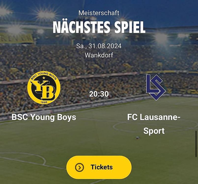 Vergünstigtes Ticket YB - Lausanne (Balkon C2) am 31.08.2024 | Kaufen ...
