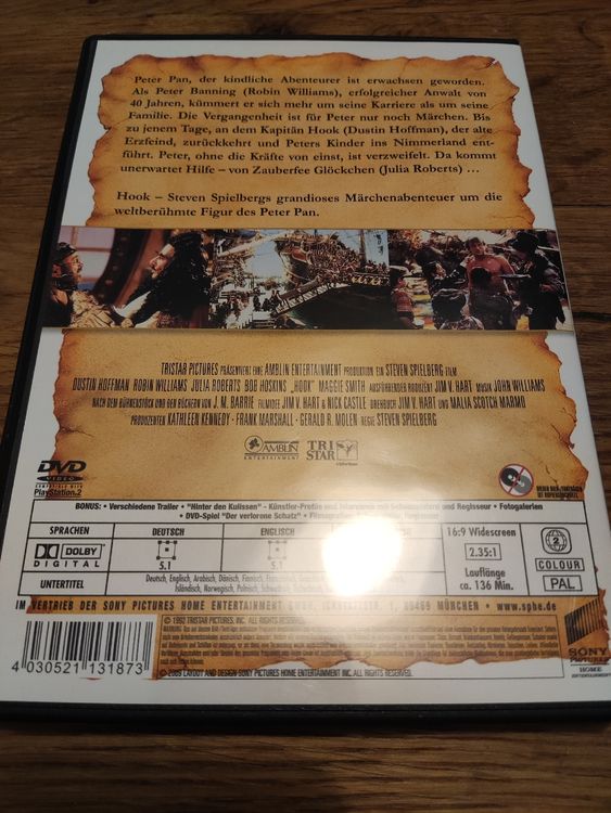 Hook - Dustin Hoffman - Robin Williams (DVD) (Gebraucht) in Oberembrach für CHF 6 – mit ...