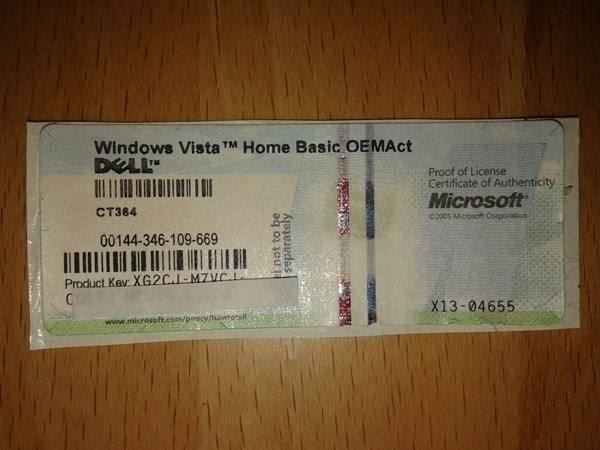 Windows Vista Home Basic Key: (Gebraucht) in Affoltern am Albis für CHF ...