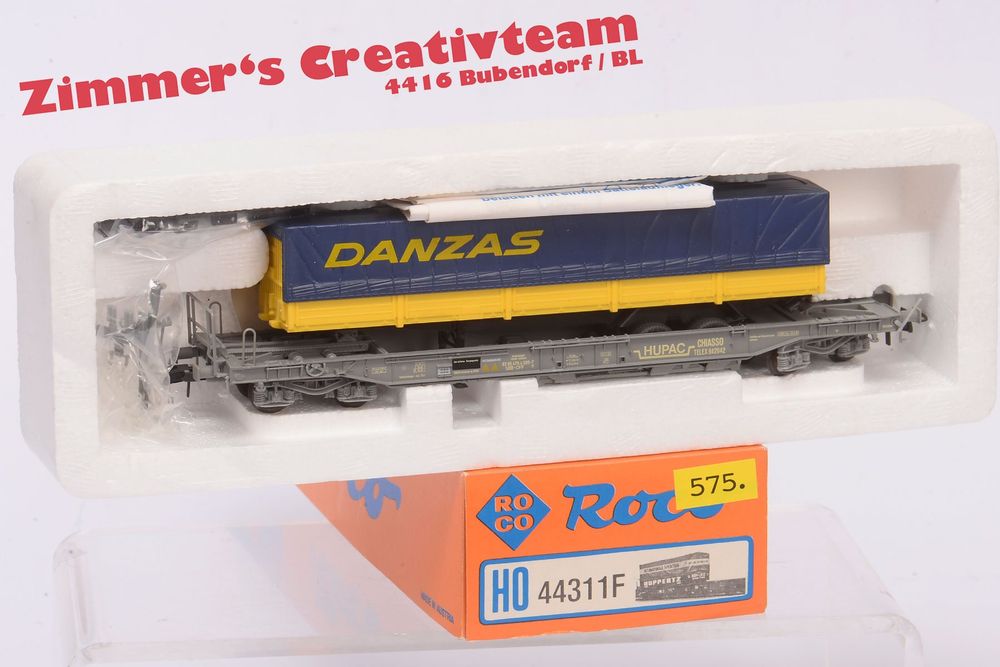 ROCO Tiefladewagen Hupack Danzas, H0, 44311F, OVP | Kaufen auf Ricardo